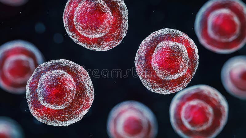 Red Cells Under Microscope Showing Structure and Texture Detail Stock ...
