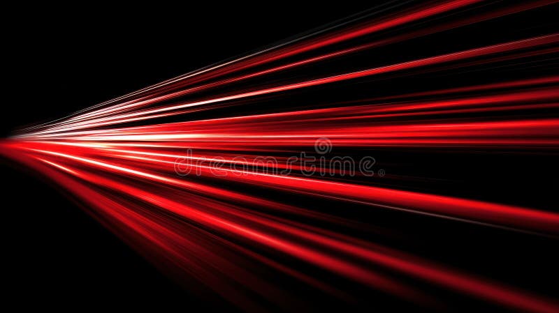 A Stunning Image of Red Line of Light Speed Motion Background. Red Fast ...