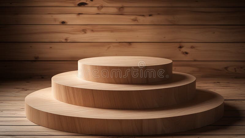 A High-resolution Image of a Round, Three-step Podium with a Smooth ...