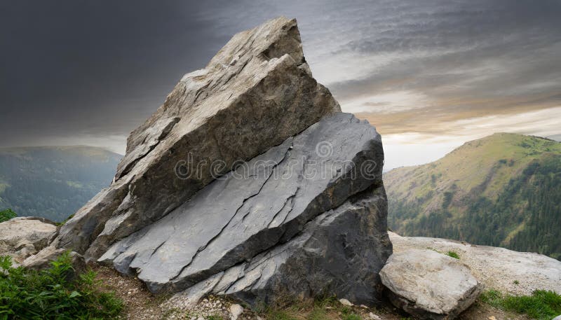 High-resolution Image of a Rugged Heavy Rock with Jagged Edges ...
