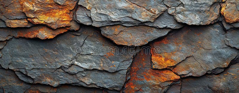 Rustic Stone Texture Dark Grey and Orange Rock Background Stock ...