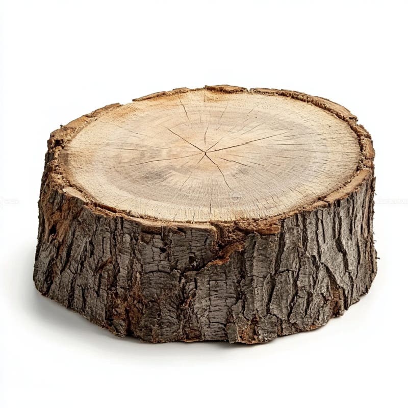 Natural Wooden Tree Stump Slice Rustic Texture Log Old Bark Aged Brown ...