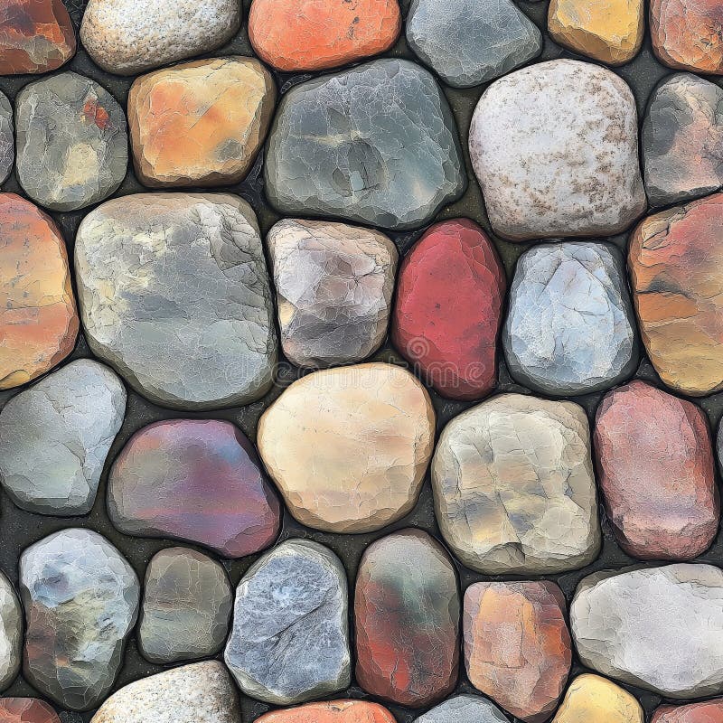 Colorful Cobblestone Texture Seamless Stone Background AI Generated ...