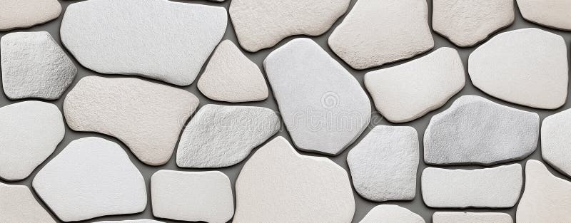 Seamless Gray White Stone Wall Texture Pebble Background AI Generated ...