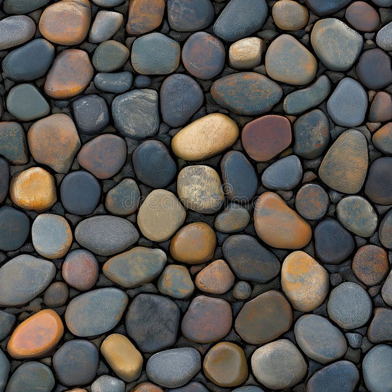Seamless Pebble Beach Texture Stock Illustration - Illustration of ...