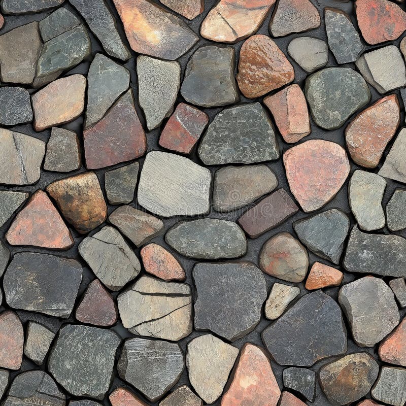 Seamless Stone Wall Texture Cobblestone Background Rustic Design AI ...