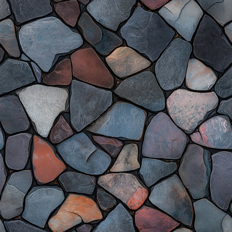 Irregular Stone Wall Texture Cobblestone Rock Background Grey Brown ...