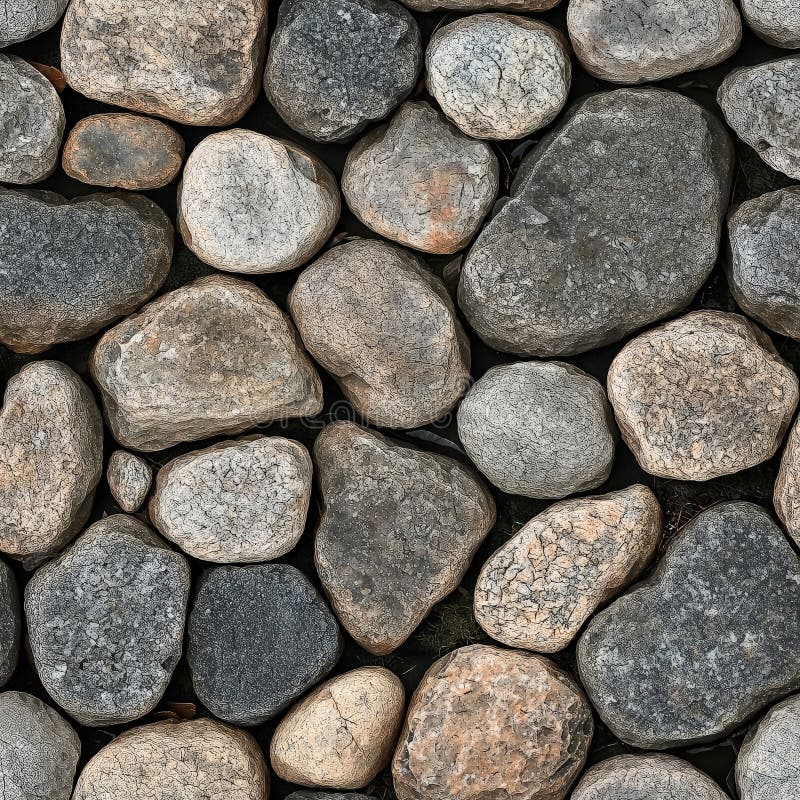 Seamless Stone Texture Grey Brown River Rocks Natural Background AI ...