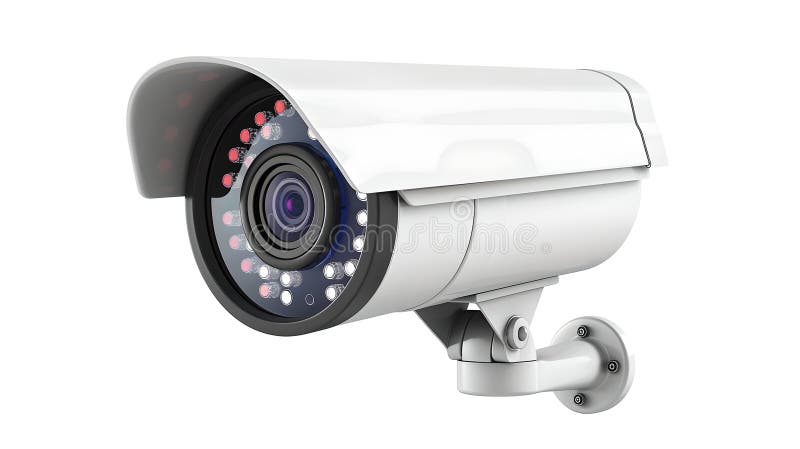 Modern Security Surveillance Camera Isolated on White Background ...