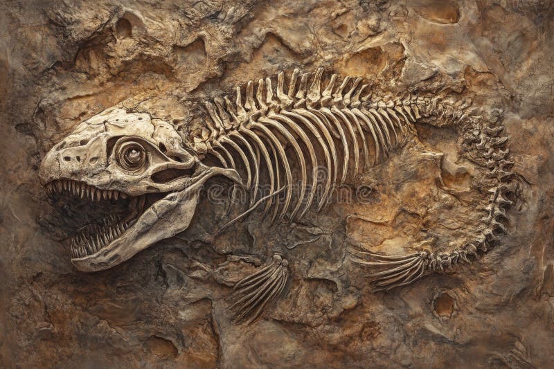 Intricate Fossil Illustration in Detail Stock Illustration ...