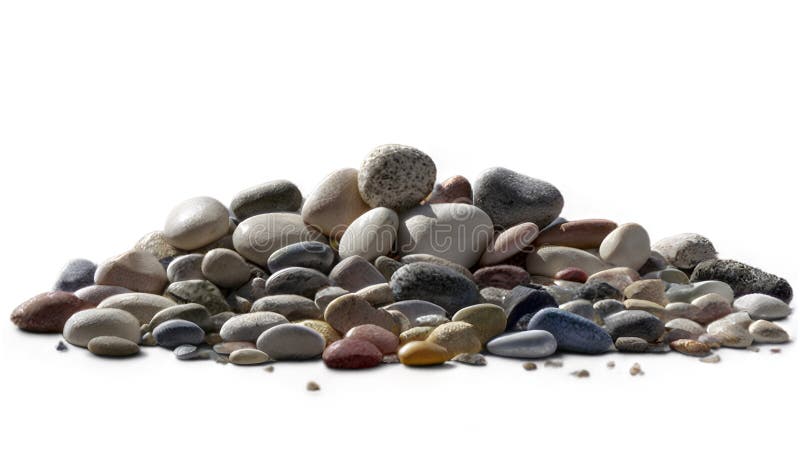 Realistic Pebbles on White Background - Natural Stones for Design and ...