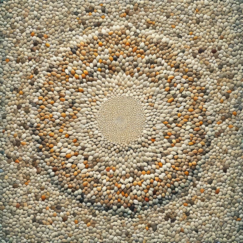Circular Sand Pattern Texture Close-Up, AI Generated Stock Illustration ...