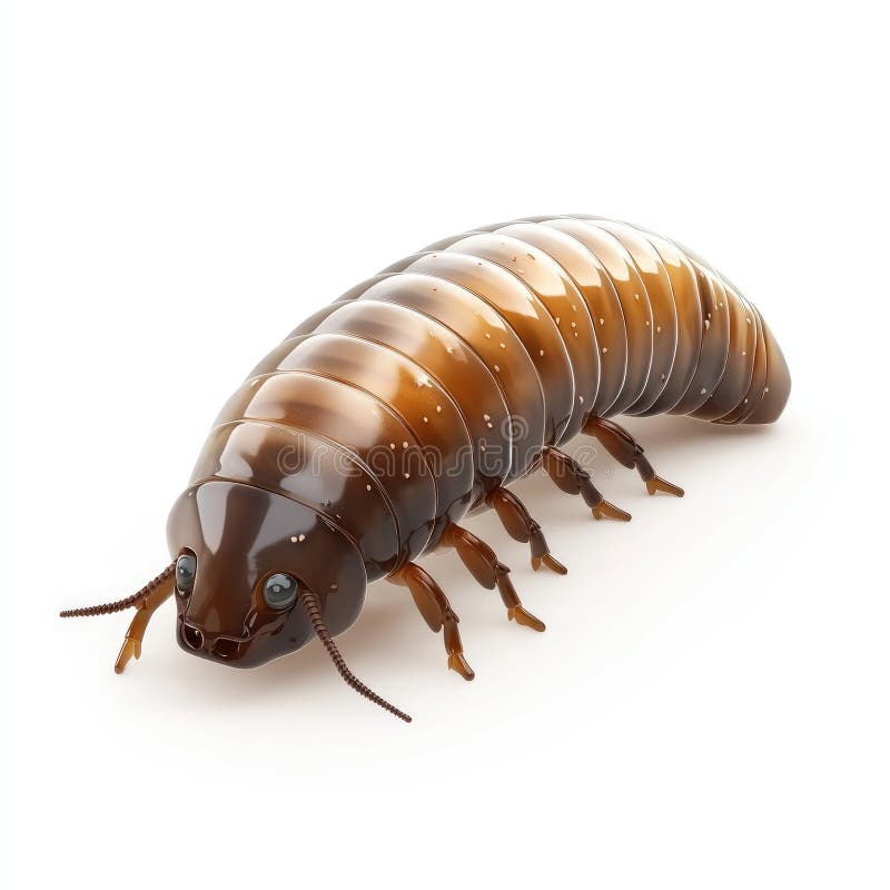 Giant Pillbug, Close-Up of a Brown Isopod on White Background Stock ...