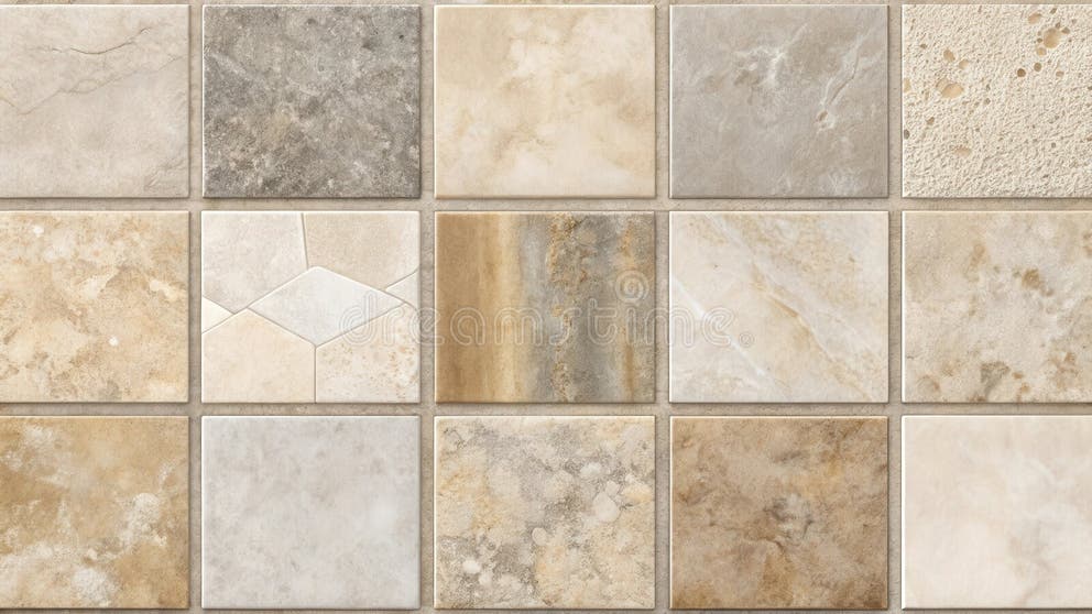 High-resolution Image Showcasing a Diverse Array of Square Tiles in ...