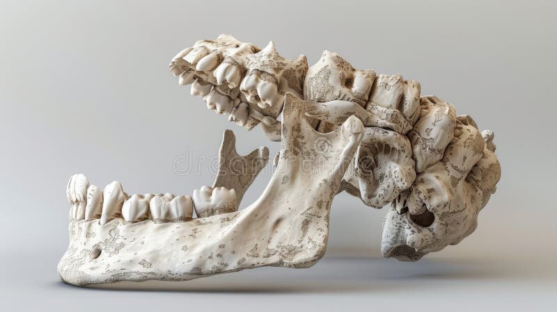 Highly Detailed Mandible Bone Structure on a Clear Background for ...