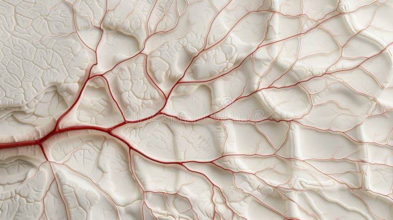 A High-resolution Image Showcasing Intricate Red Vein Patterns on a ...