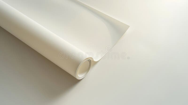 Minimalist White Paper Roll on a Clean Surface for Creative Projects ...