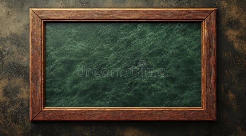 Rustic Wooden Frame with Green Leather Texture Background AI Generated ...