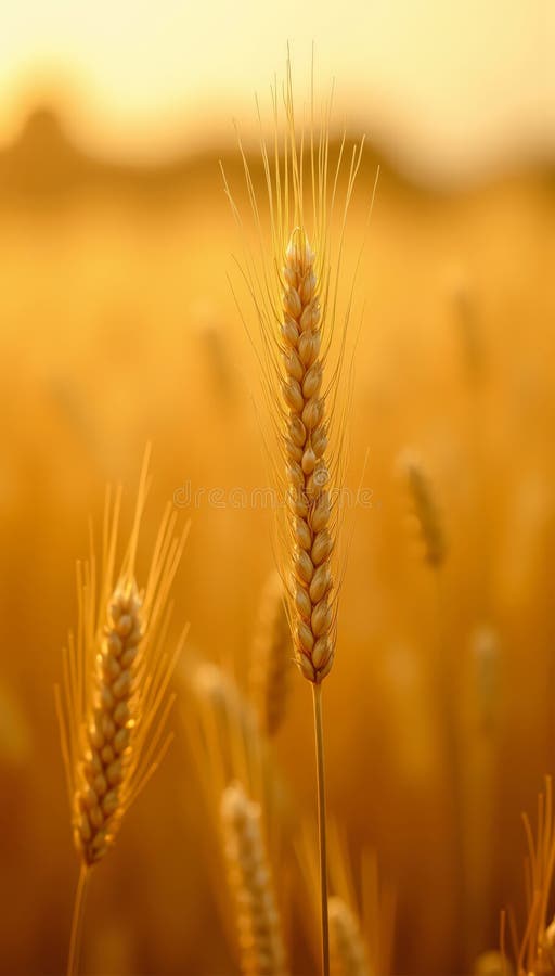 High-resolution Image Showing Rich Textures of Wheat with Soft Sunset ...