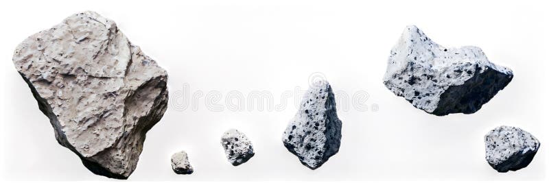 High-Resolution Image of Small Dark Gray Rocks Flying through Space on ...