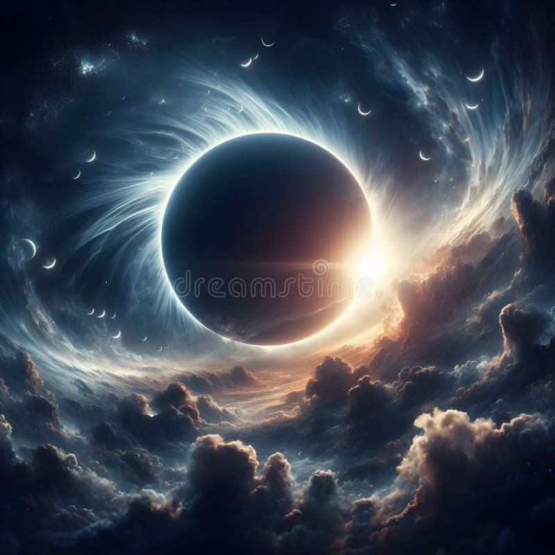 High Resolution Image of Solar Eclipse Epic. Stock Illustration ...