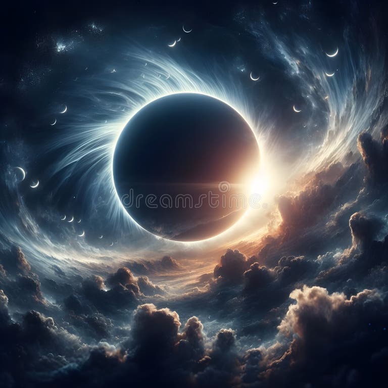 High Resolution Image of Solar Eclipse Epic. Stock Illustration ...