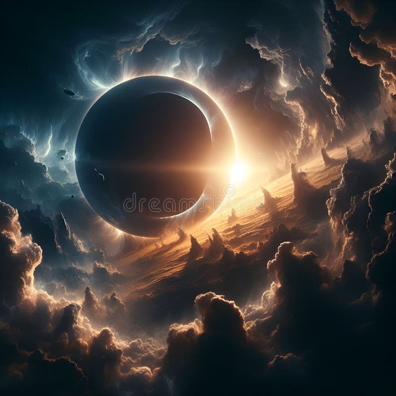 High Resolution Image of Solar Eclipse Epic. Stock Illustration ...