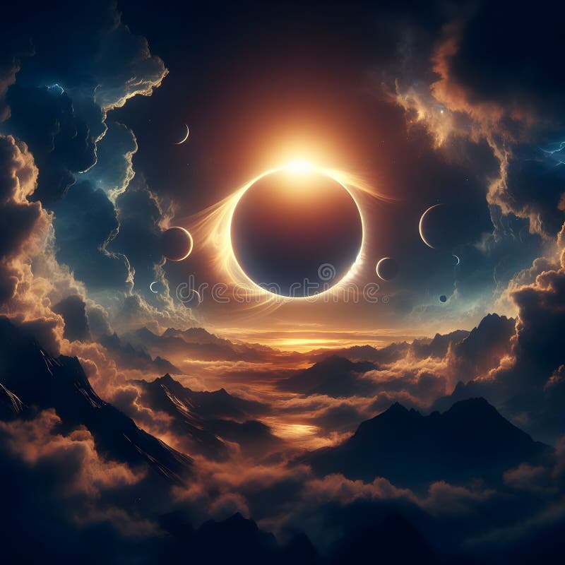 High Resolution Image of Solar Eclipse Epic. Stock Illustration ...