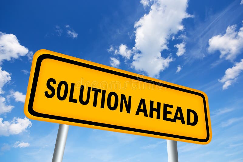 Solution ahead stock illustration. Illustration of sign - 29998369