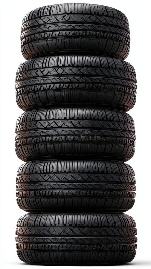 A Stunning Image of Stack of Tires Isolated on Transparent Background ...