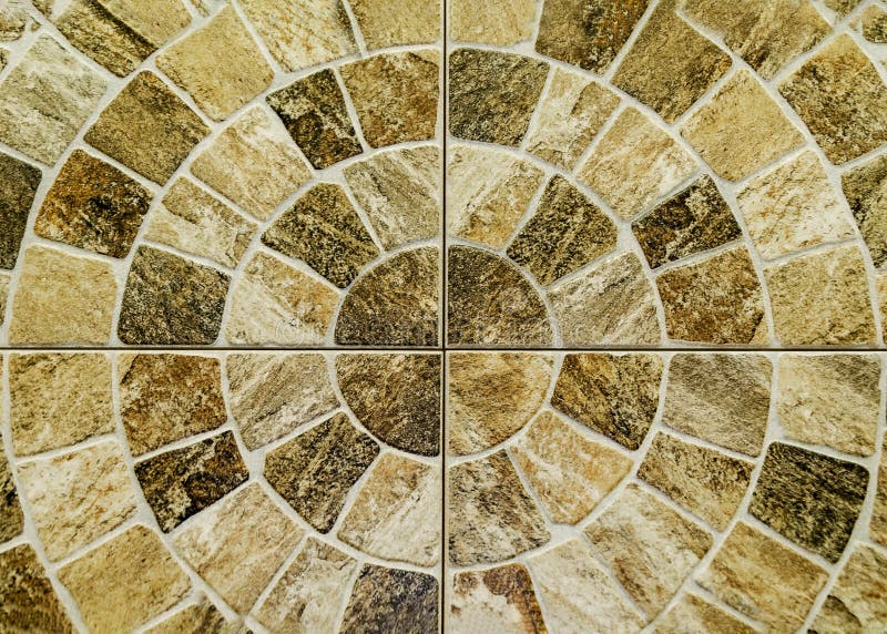 Stone Tiles Forming Circular Pattern on Floor Stock Image - Image of ...
