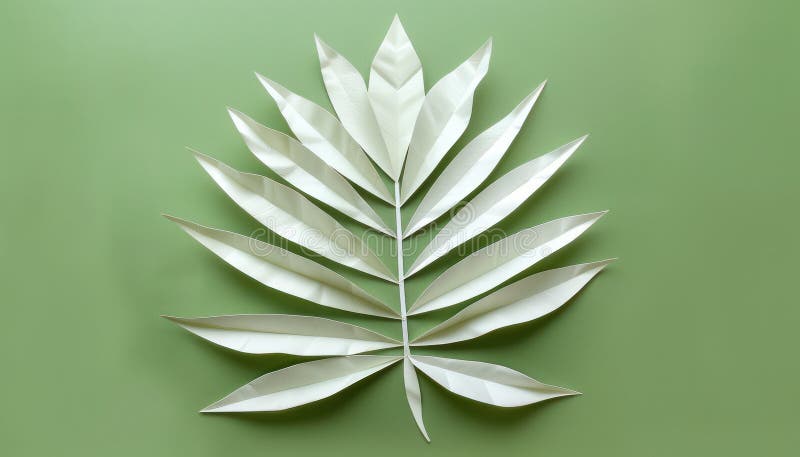 High Resolution Image of a Symmetrical Leaf Pattern on a Vibrant Green ...