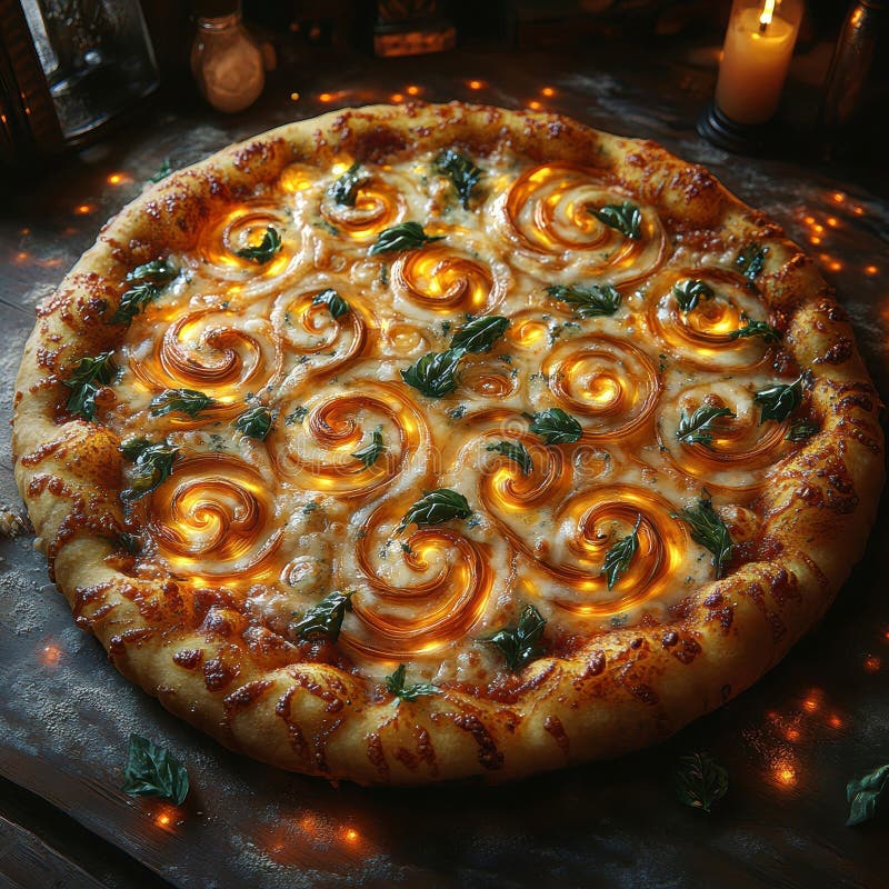 A High-resolution Image of a Unique, Glowing Purple Artisan Pizza on a ...