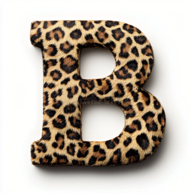 Leopard Print Letter B Bold Stylish Animal Print Alphabet Design ...