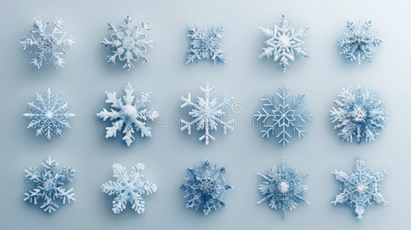 High-resolution Image of Various Intricate and Unique Snowflakes ...