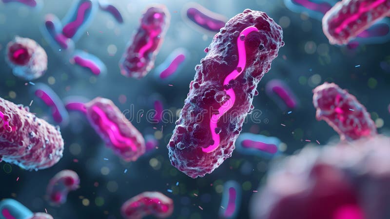 High-resolution Image of Vibrant Pink Bacteria Magnified Under a ...
