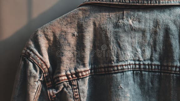 A Stunning Image of Vintage Denim Jacket Back Side with Empty Copy ...