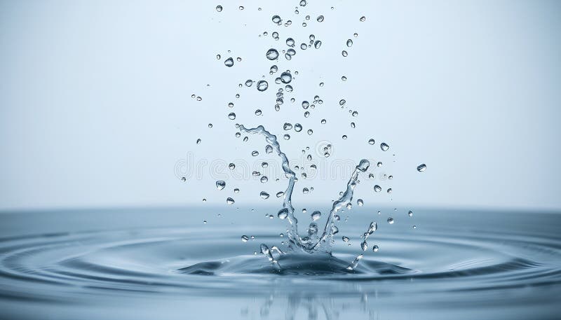 High-resolution Image of Water Droplets Bouncing Off a Smooth Surface ...