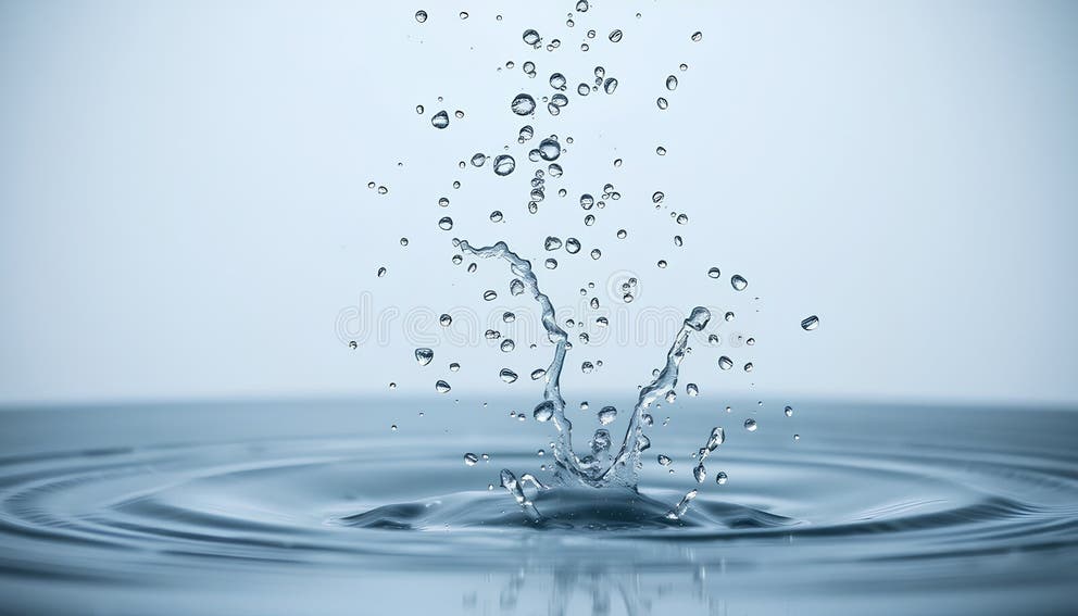 High-resolution Image of Water Droplets Bouncing Off a Smooth Surface ...