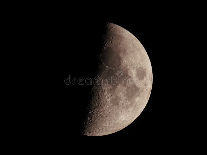 High Resolution Image of a Waxing Half Moon Stock Image - Image of ...
