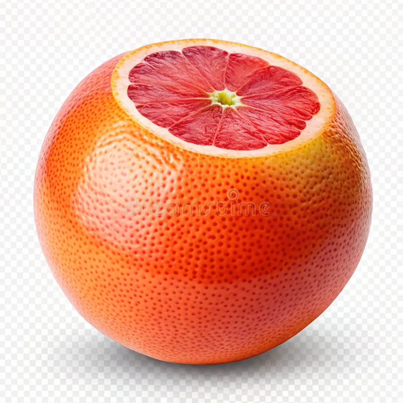 Whole Grapefruit with Pinkish Red Skin on Transparent Background Stock ...
