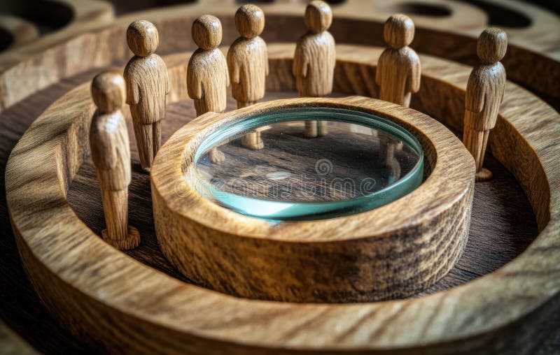 Curious Exploration of Human Interaction: Magnifying Glass on Wooden ...