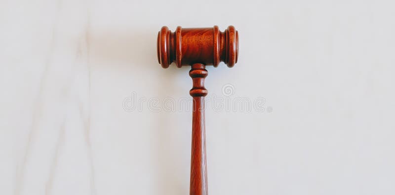 High-Resolution Image of a Wooden Gavel Against a White Background ...
