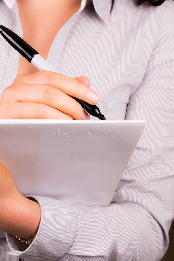 Young Professional Female Taking Notes Stock Photo - Image of girl ...