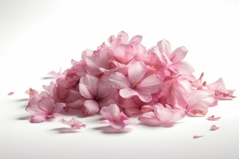 A Bunch of Pink Flowers on a White Background Stock Illustration ...