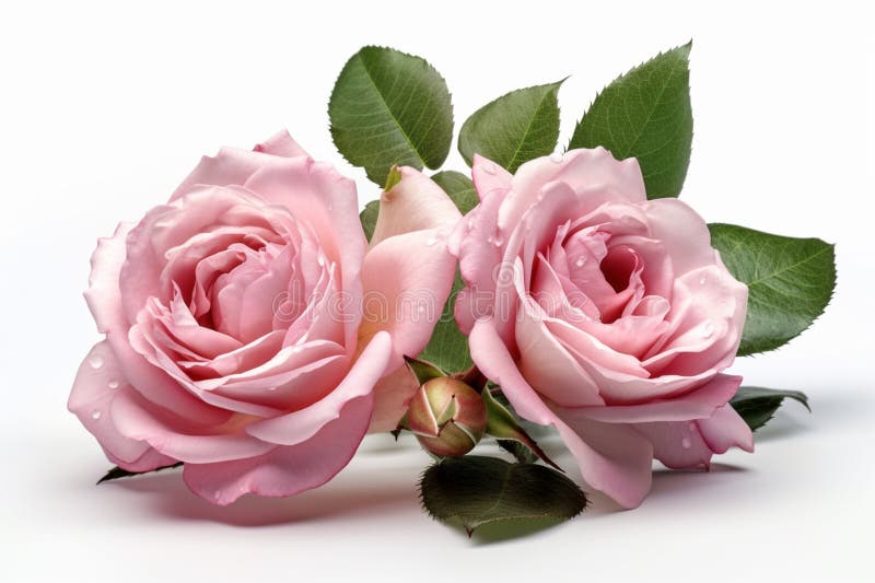 A Bunch of Pink Roses on a White Background Stock Illustration ...