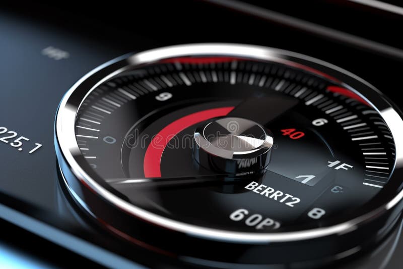 Closeup of a Speedometer on a Car. 3d Rendering Stock Illustration ...