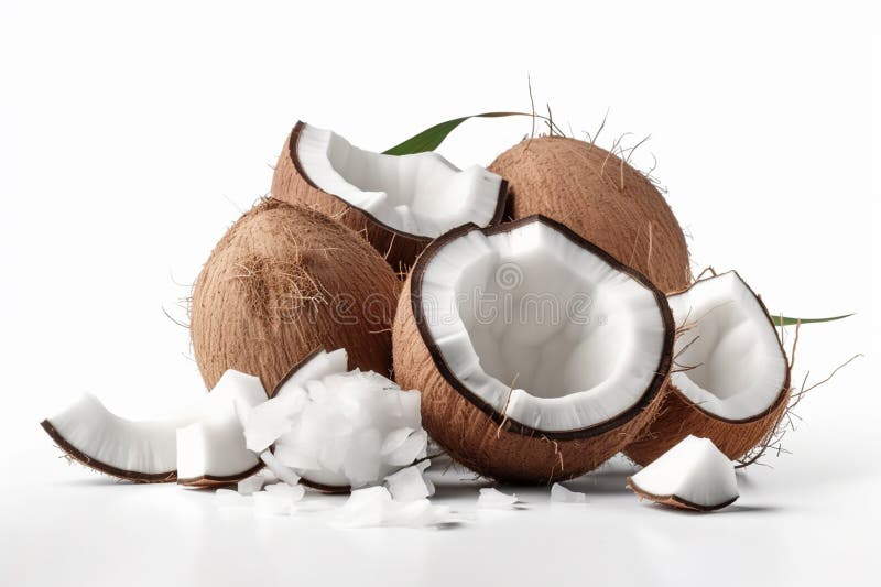 Coconut Fruit on White Background 3d Illustration Stock Illustration ...