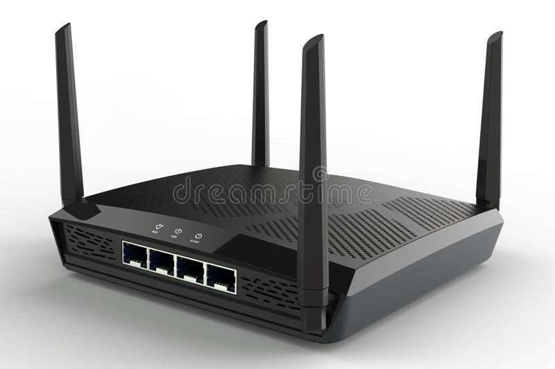 Wireless Router on a White Background. 3D-rendered Illustration. Stock ...