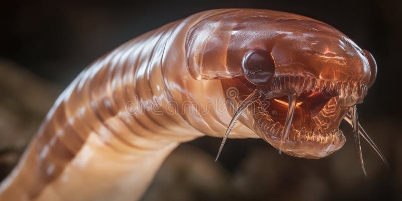 High-resolution Macro Image of an Earthworm’s Segmented Face and Smooth ...